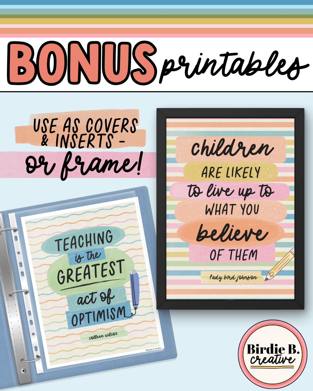 6 Fresh & Fun Binder Covers (Printable) To Make Your Classroom Happier ...